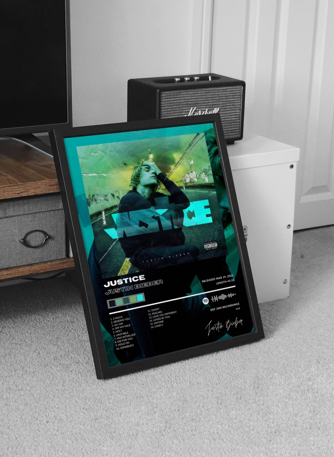 Justin Bieber Poster Justice Album Poster Digital Album Art Poster ...