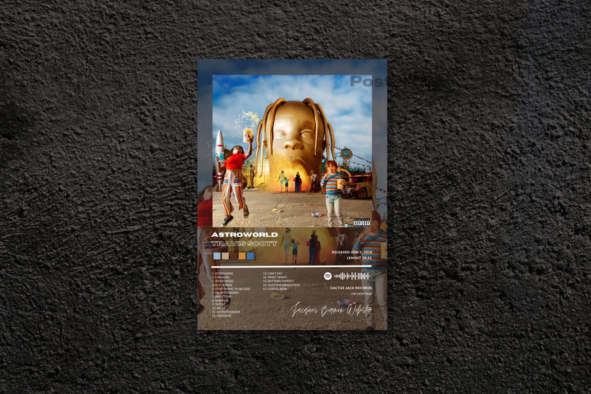 Travis Scott ASTROWORLD Cacktus Jack Digital Album Art Poster Download ...