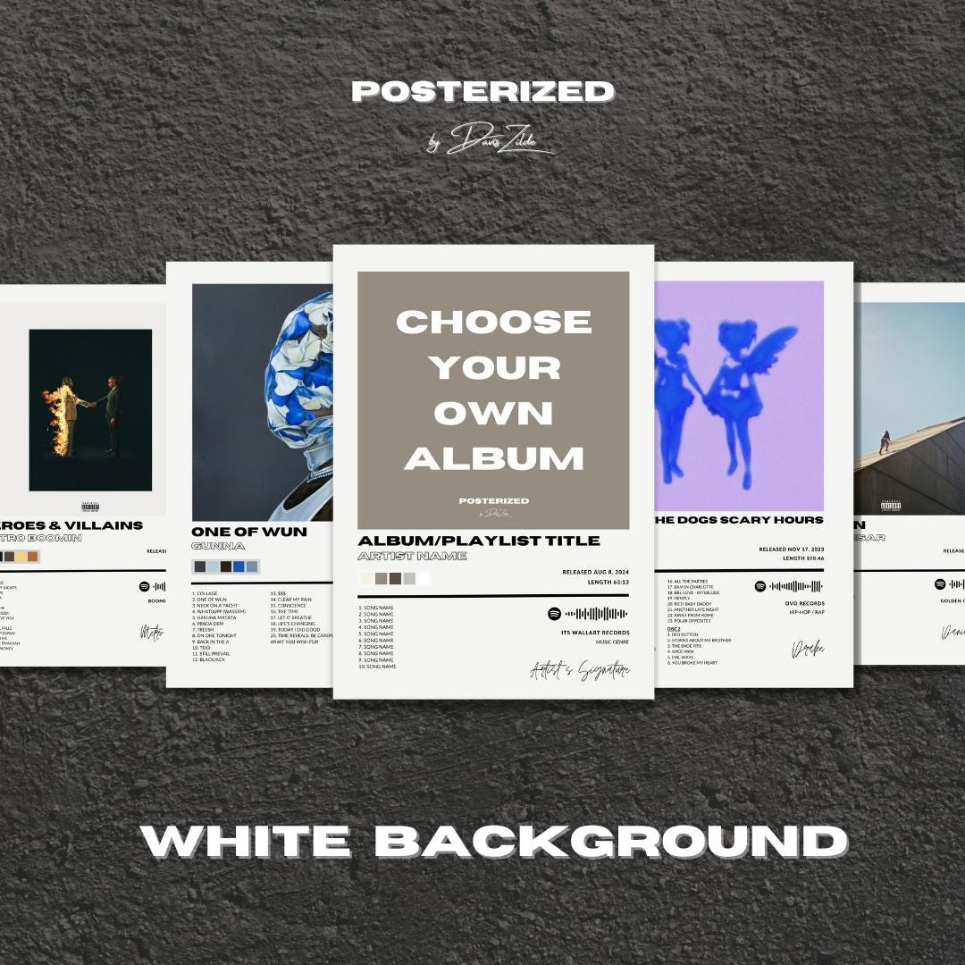 Custom Album Poster - Custom Digital Poster - Digital Art - Home Decor ...