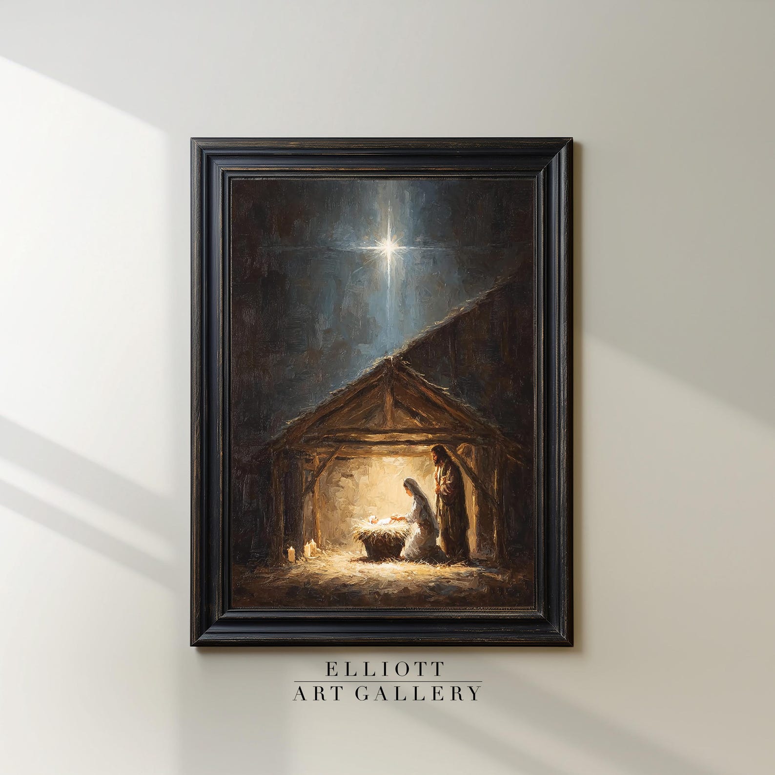 Nativity Christmas Print | Christmas Manger Wall Decor | Nativity Wall ...