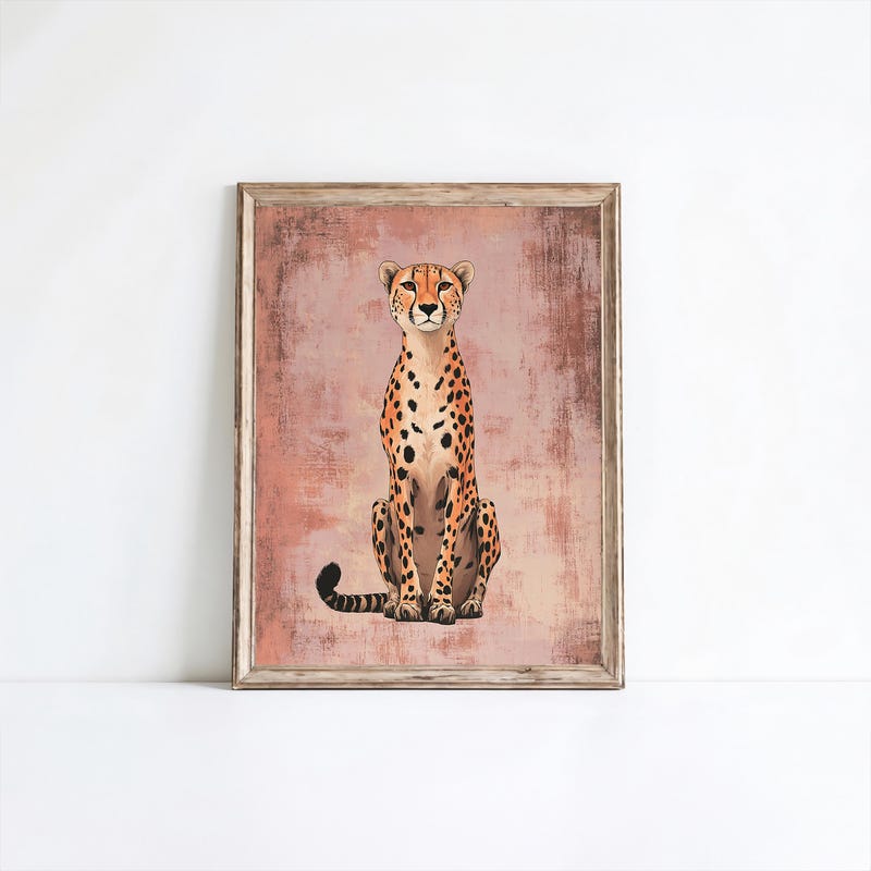 Cheetah Wall Art Glam - Etsy