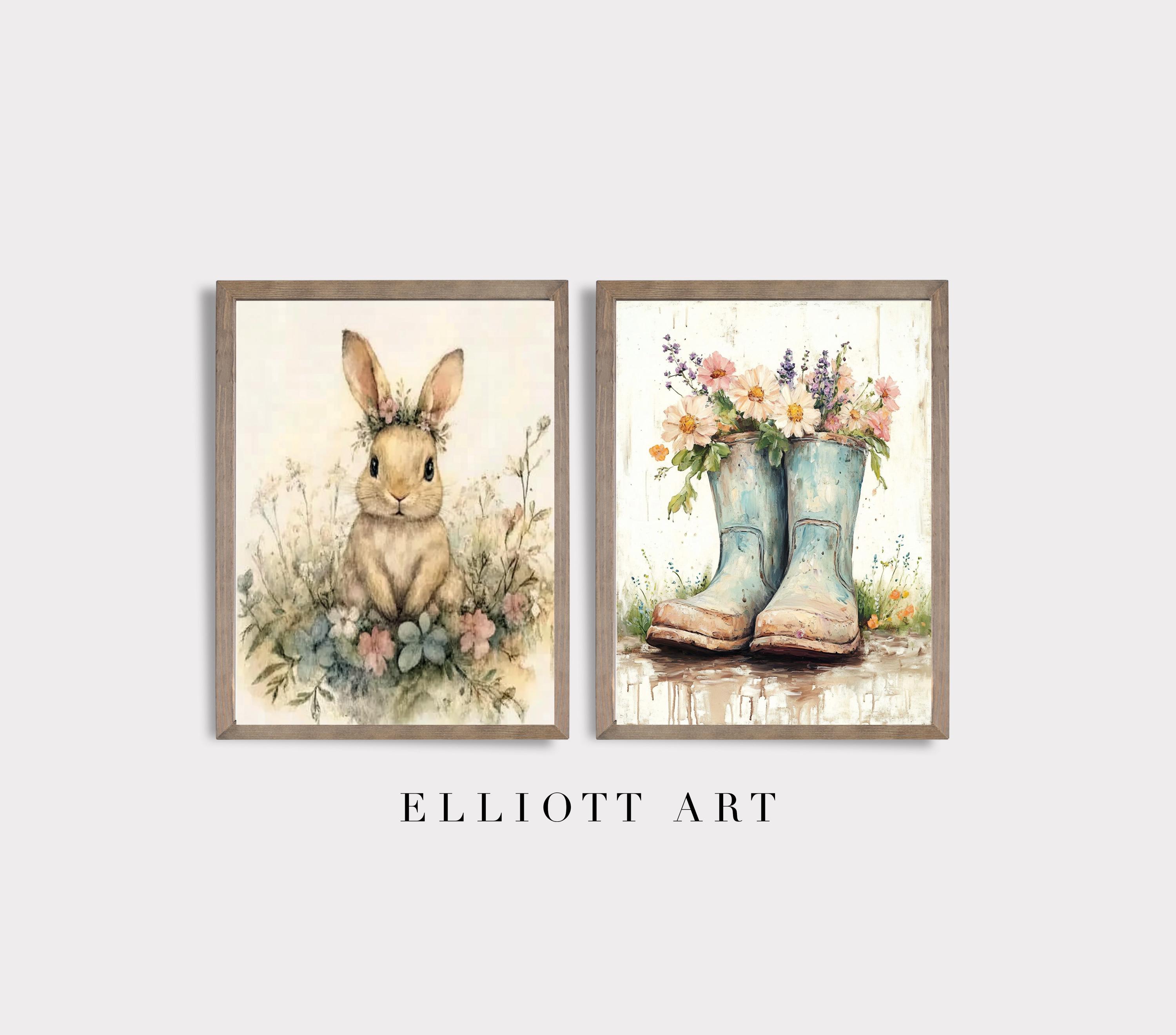 Spring Gallery SET of Six | Spring PRINTABLE Wall Art | Easter Art ...