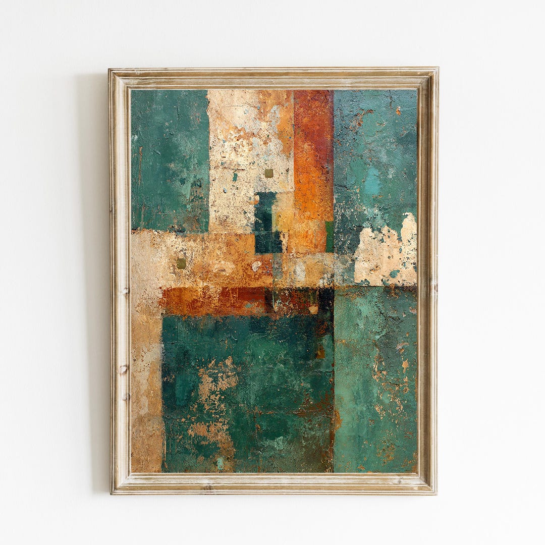 Teal Abstract Print | Modern Textured Art | Minimalist Art Print ...