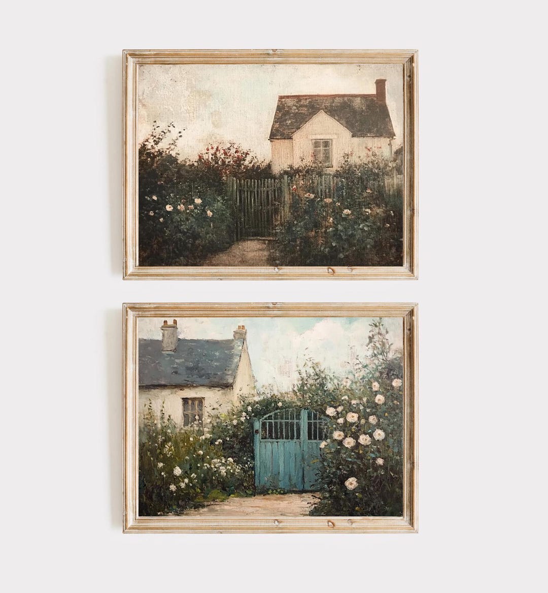 Garden Country Cottage SET of Two Prints | Cottagecore Wall Decor ...