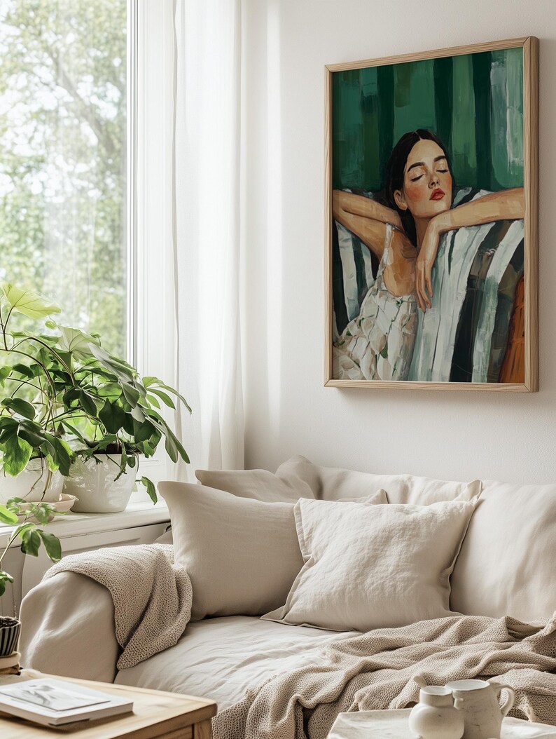 Woman Reclining Art Decor | Bedroom Wall Decor | Mid Century Wall Art ...