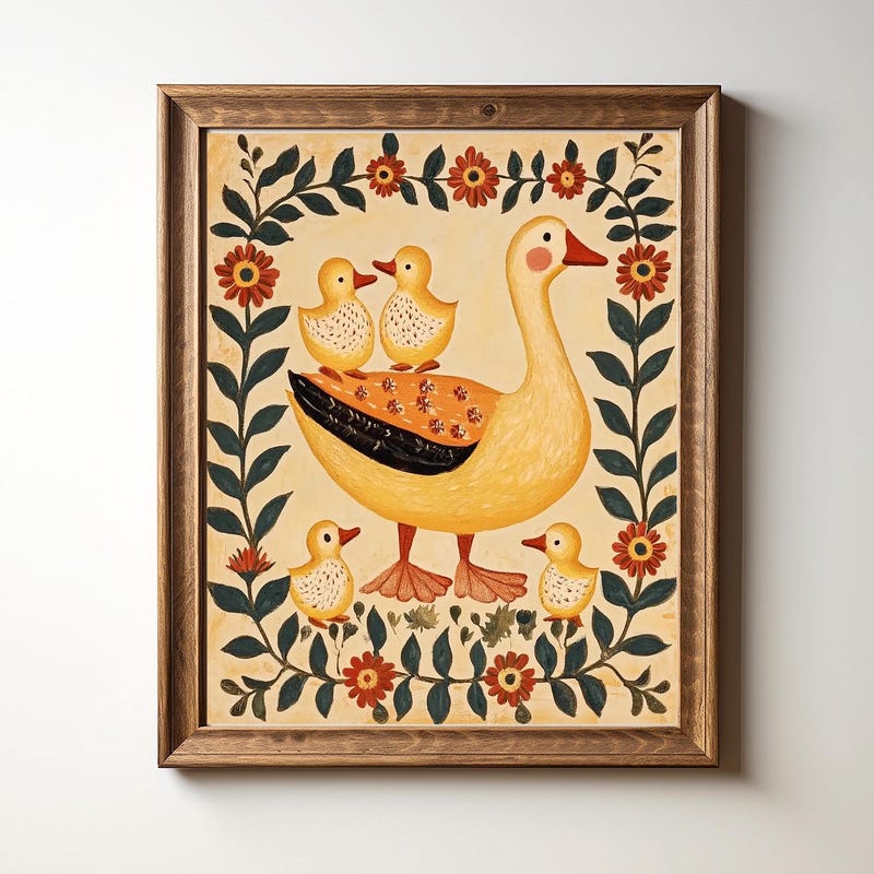 Folk Art Wall Duck - Etsy