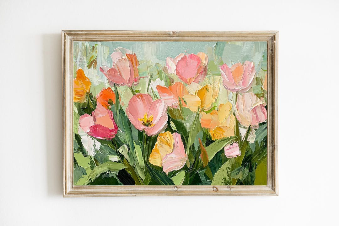 Abstract Spring Tulips PRINTABLE | Modern Botanical Wall Art Print ...