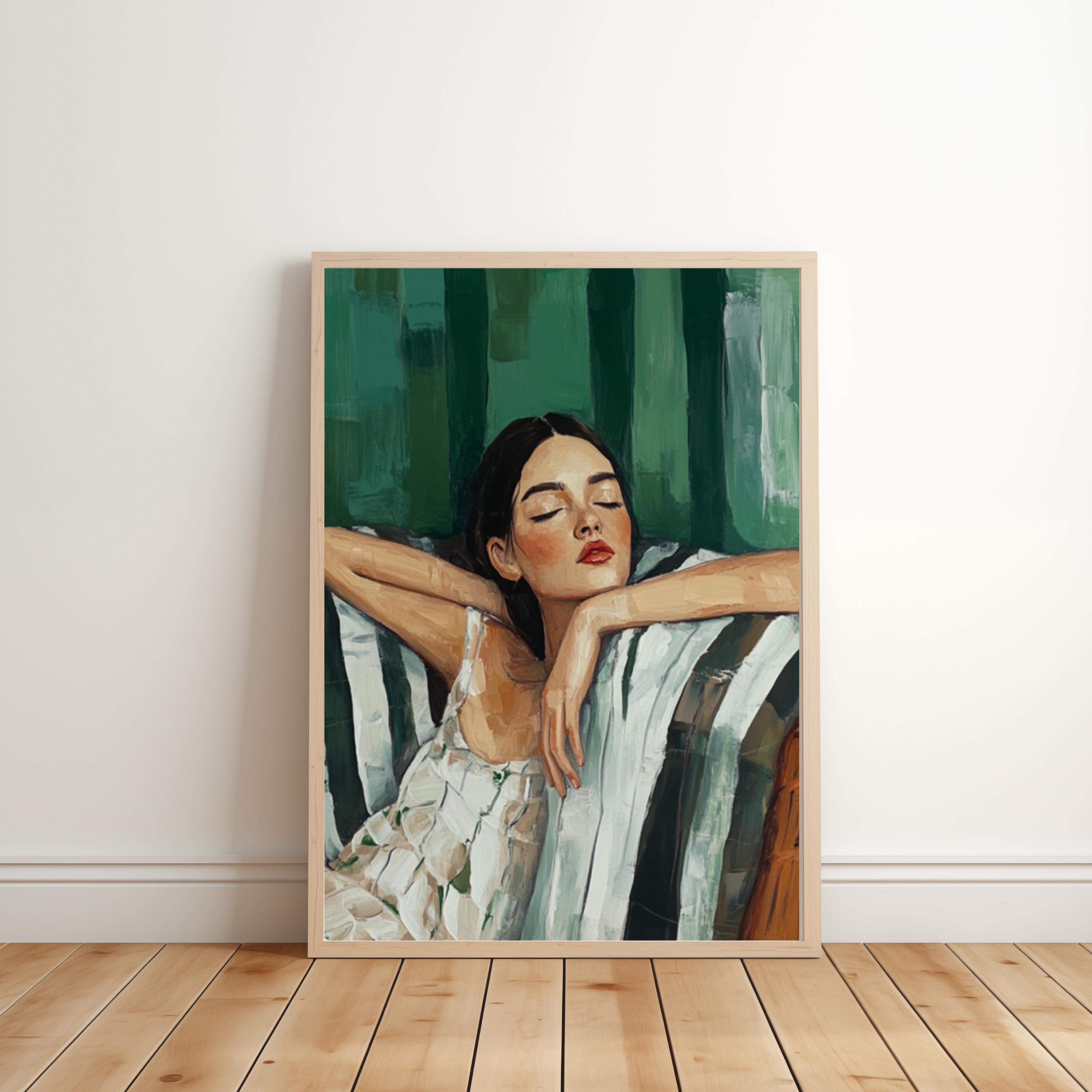 Woman Reclining Art Decor | Bedroom Wall Decor | Mid Century Wall Art ...