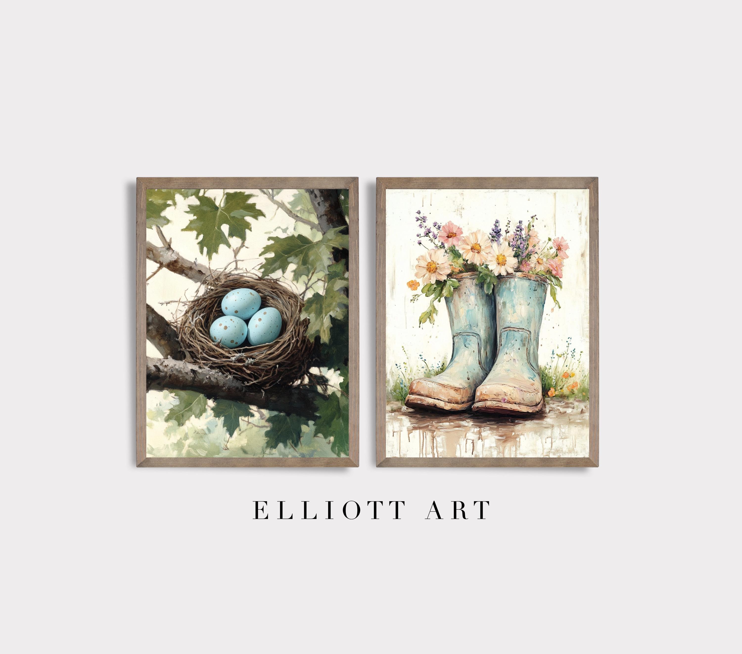 Spring Gallery SET of Six | Spring PRINTABLE Wall Art | Easter Art ...