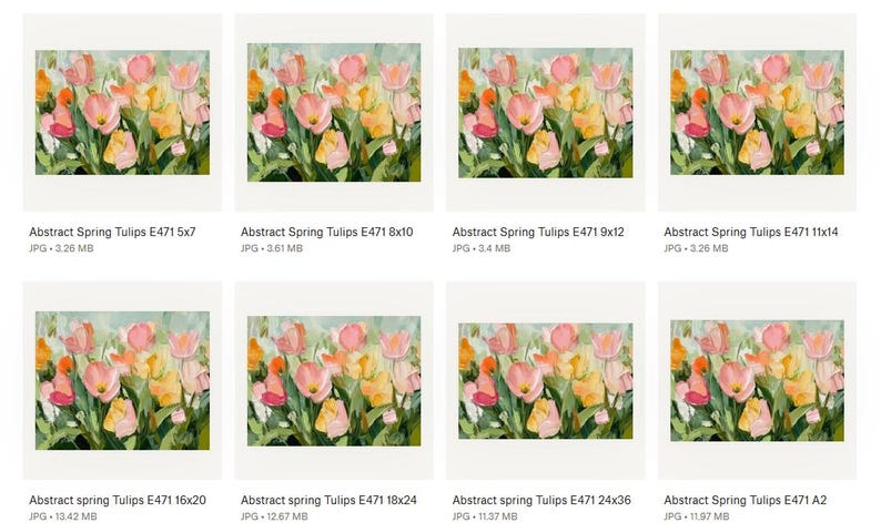 Abstract Spring Tulips PRINTABLE | Modern Botanical Wall Art Print ...