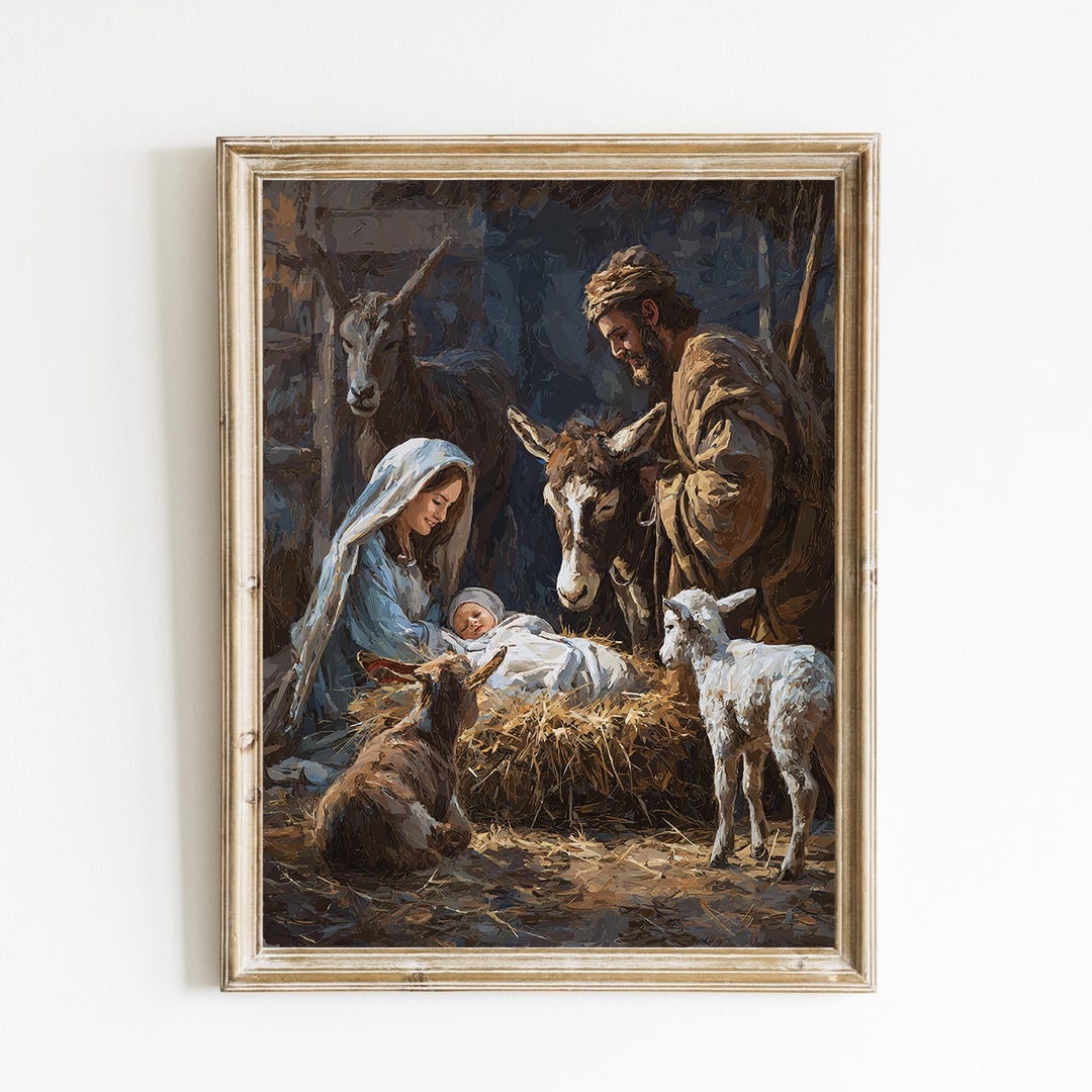 Baby Jesus Print | Christmas Manger Wall Decor | Nativity Wall Art ...