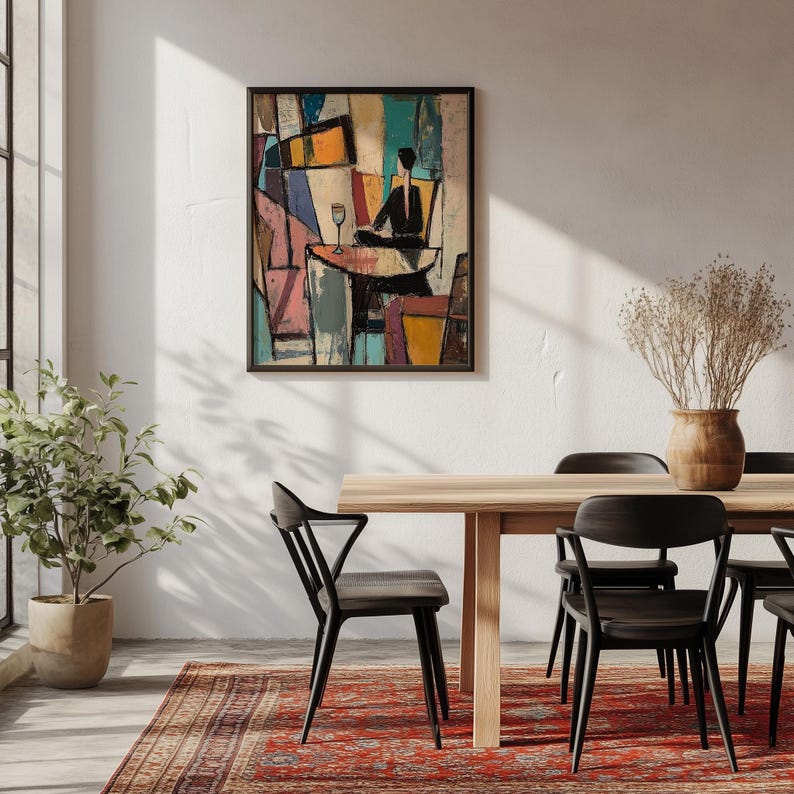 Abstract Cubism Print | Contemporary Wall Print | Cubism Wall Decor ...
