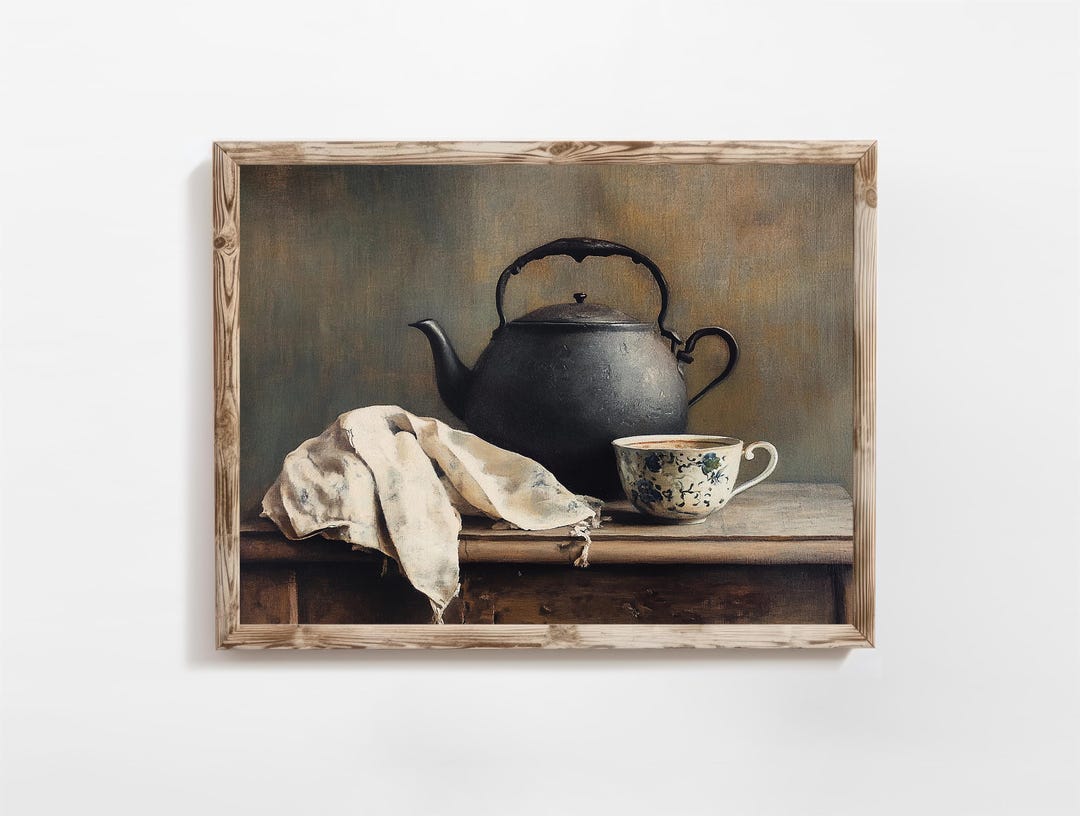 Rustic Tea Pot Print | Rustic Farmhouse Print | Pottery Still Life ...