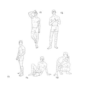Procreate Men Poses Stamp | 15 Different Pose Stamp Model | Guide to ...