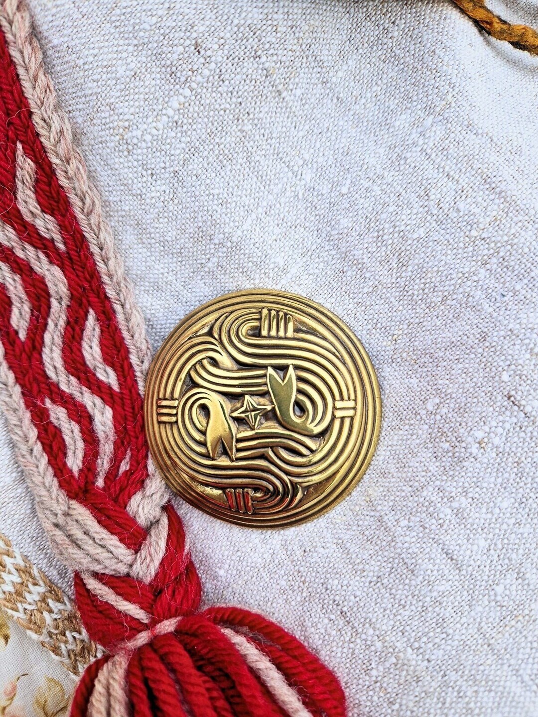 Large Kalevala Koru KK Bronze Snake Brooch: Finnish Viking Age Signed ...