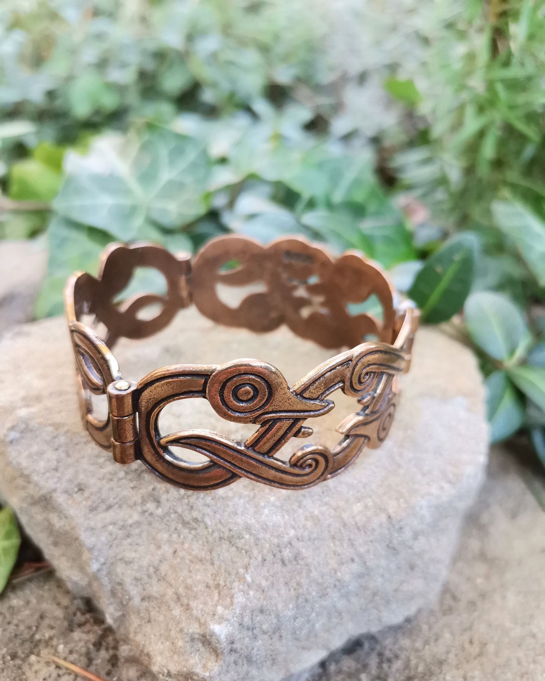 Large Kalevala Koru "iku-turso" Bronze Snake Bracelet: Chunky Vintage ...