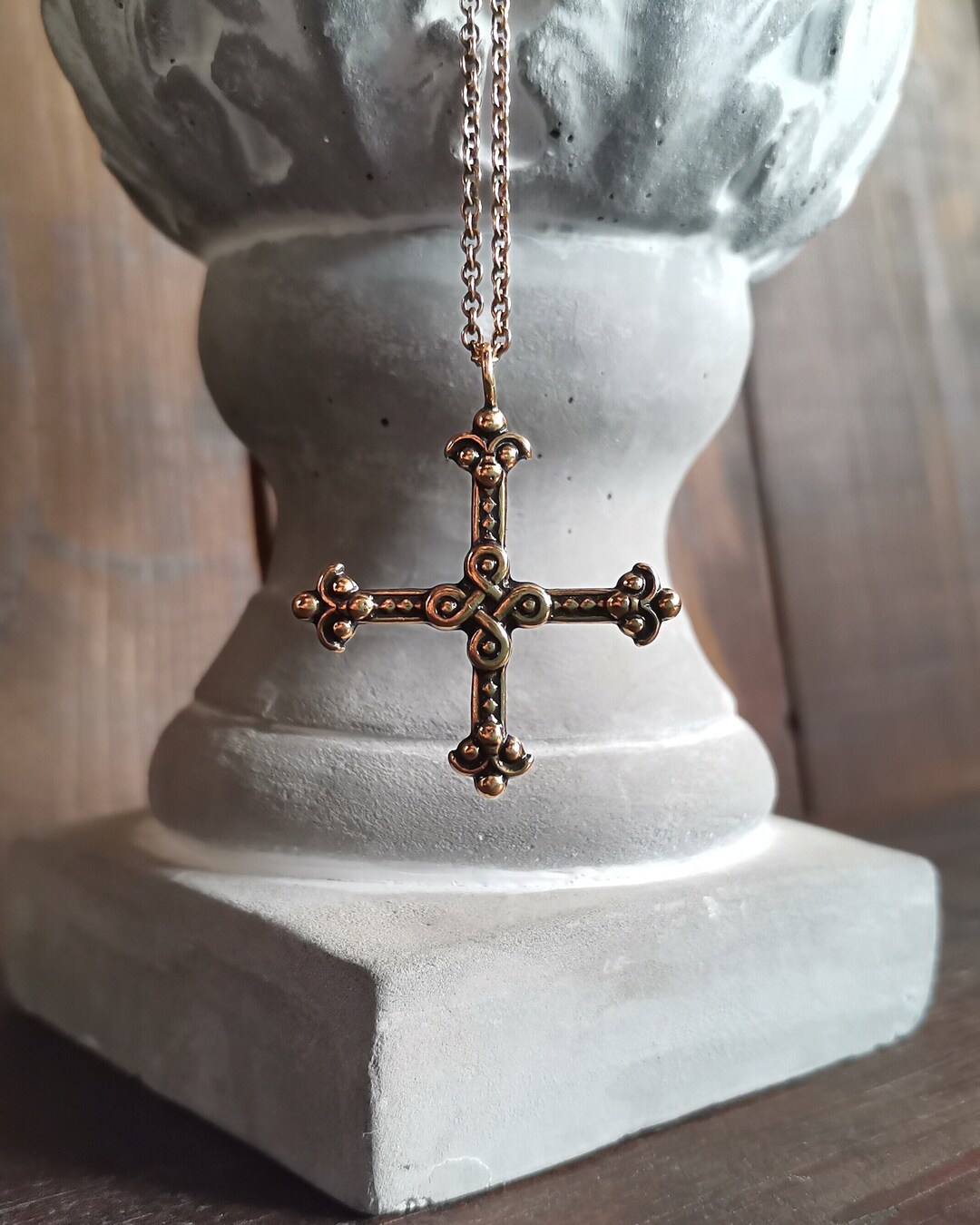 Viking Age Cross Necklace Kalevala Koru Vintage Bronze - Etsy