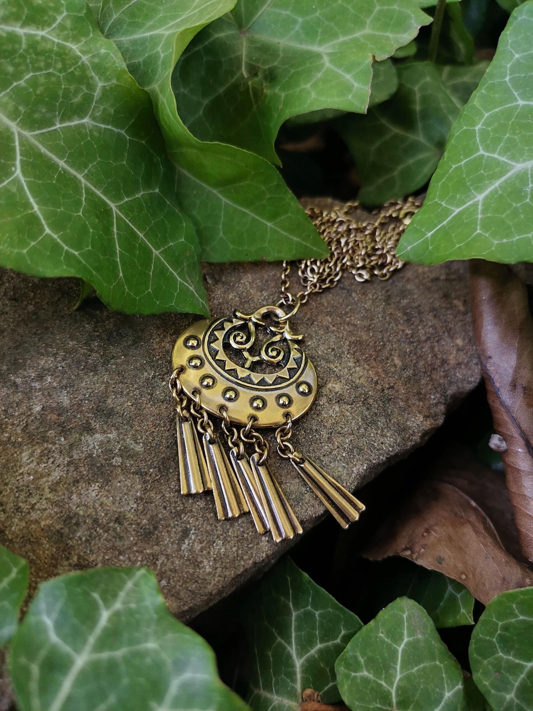 Vintage Bronze KK Moon Goddess Necklace "kuutar": Kalevala Koru Finnish ...