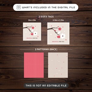 Grateful for You Sakura Cherry Blossom Printable Gift Tags, Instant ...