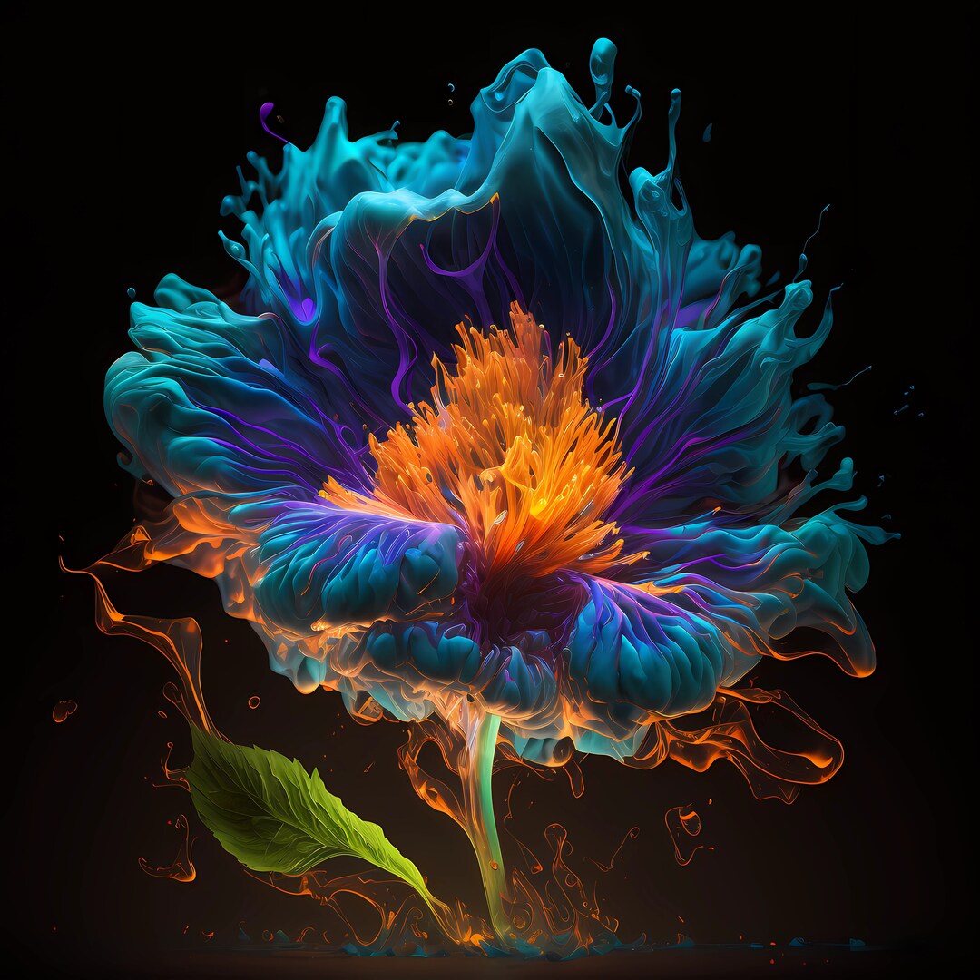 Vibrant Liquid Plasma Flower, Digital Download, Digital Art, Home Decor ...