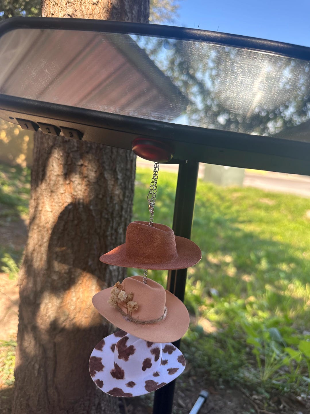 Eternal / Rearview Mirror Decor / Cowboy Hat Car Charm - Etsy