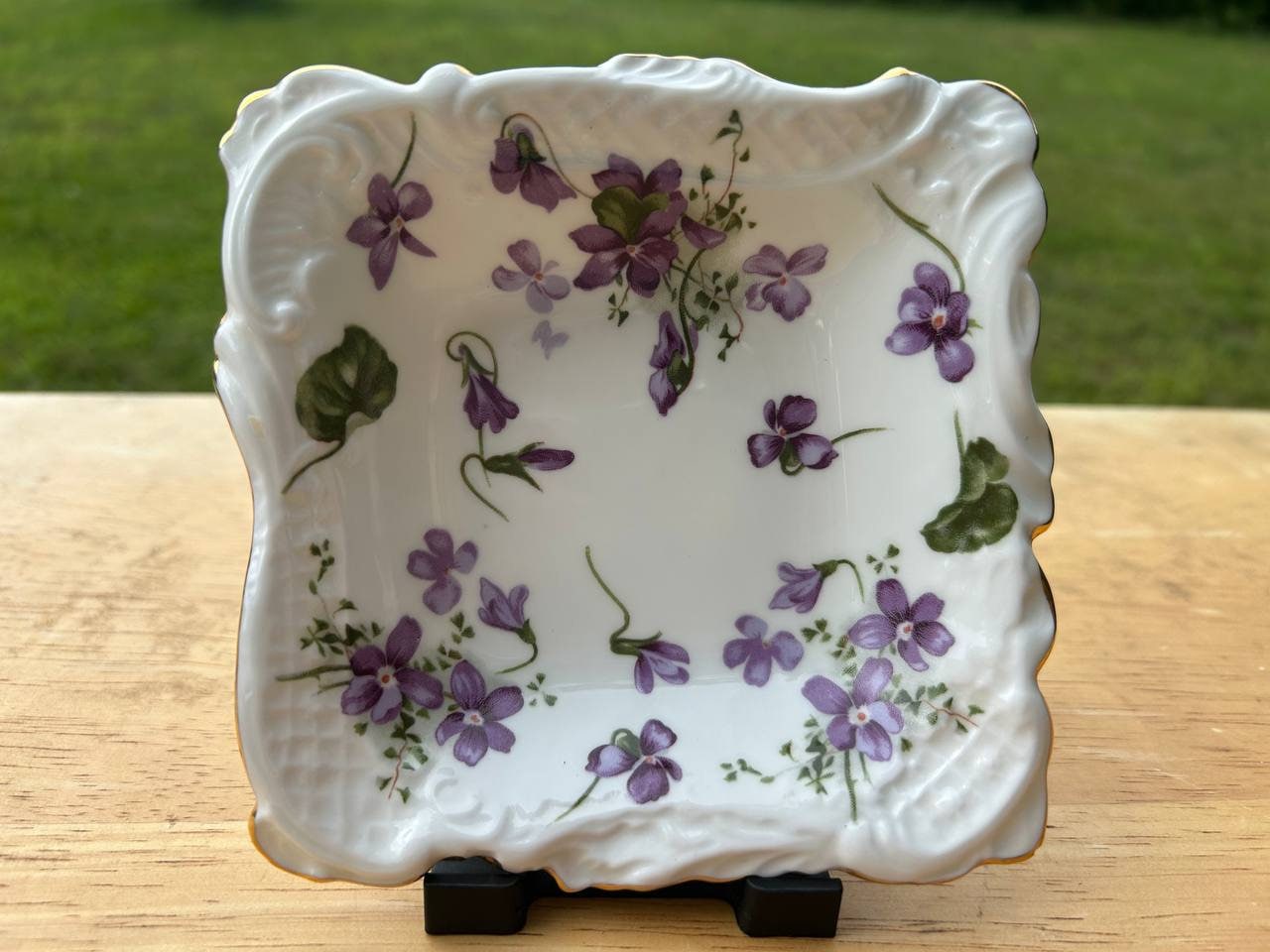 Hammersley Fine Bone China Square Dish is Victorian Violets - Etsy