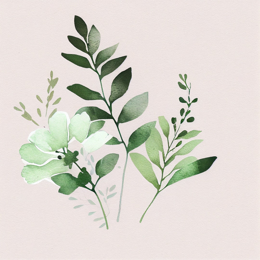 Printable Art, Pastel, Green Flowers, Wall Art, Home Decor - Etsy