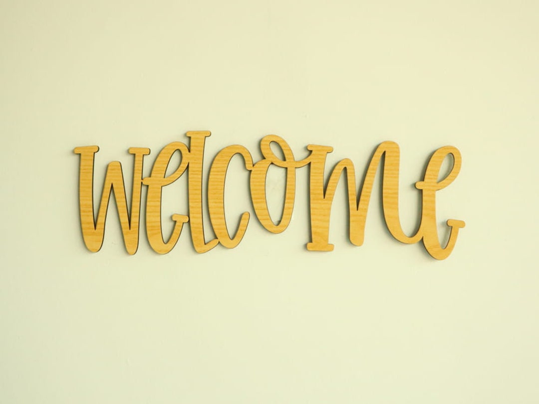 Laser Cut Wooden Welcome Sign for Crafts CDR, DXF, Ai - Etsy