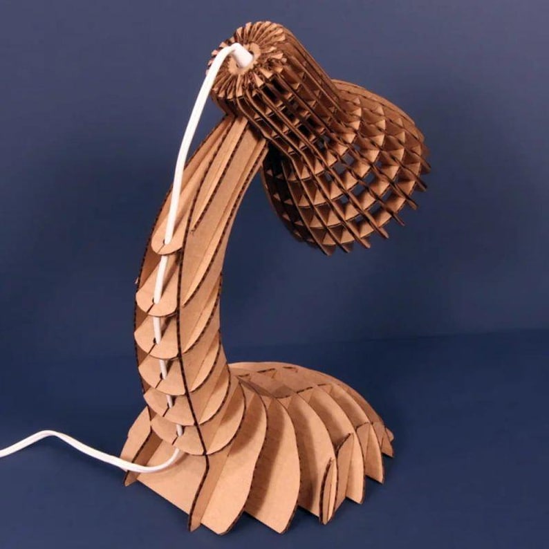 Laser Cut Cardboard Desk Lamp 3.89mm SVG File - Etsy