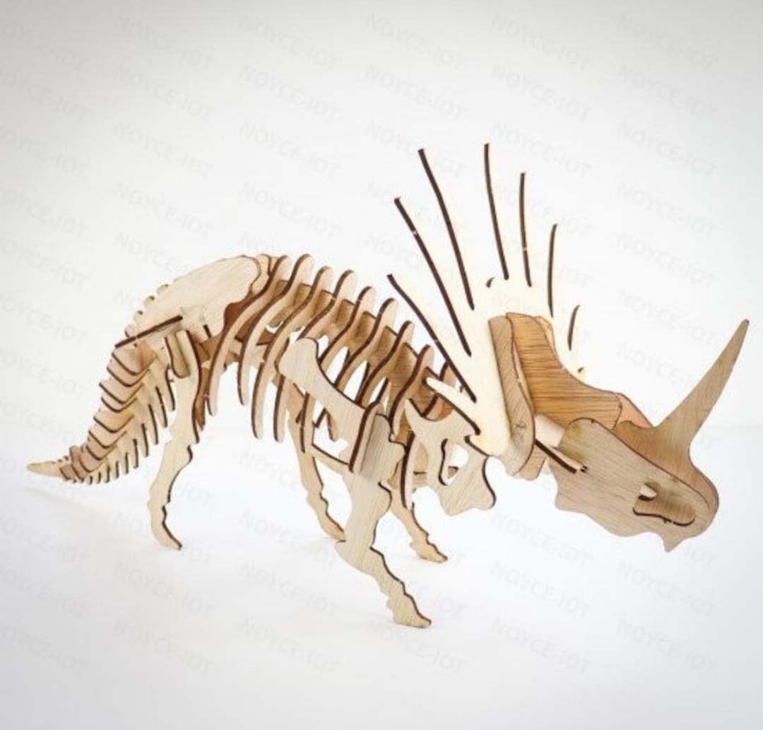 Laser Cut Styracosaurus Dinosaur 3D Puzzle 6mm SVG, CDR File - Etsy