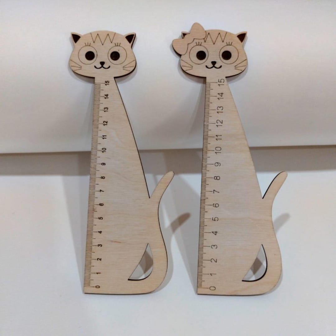 Laser Cut Cute Cat Shape Ruler SVG, DXF, CDR File - Etsy