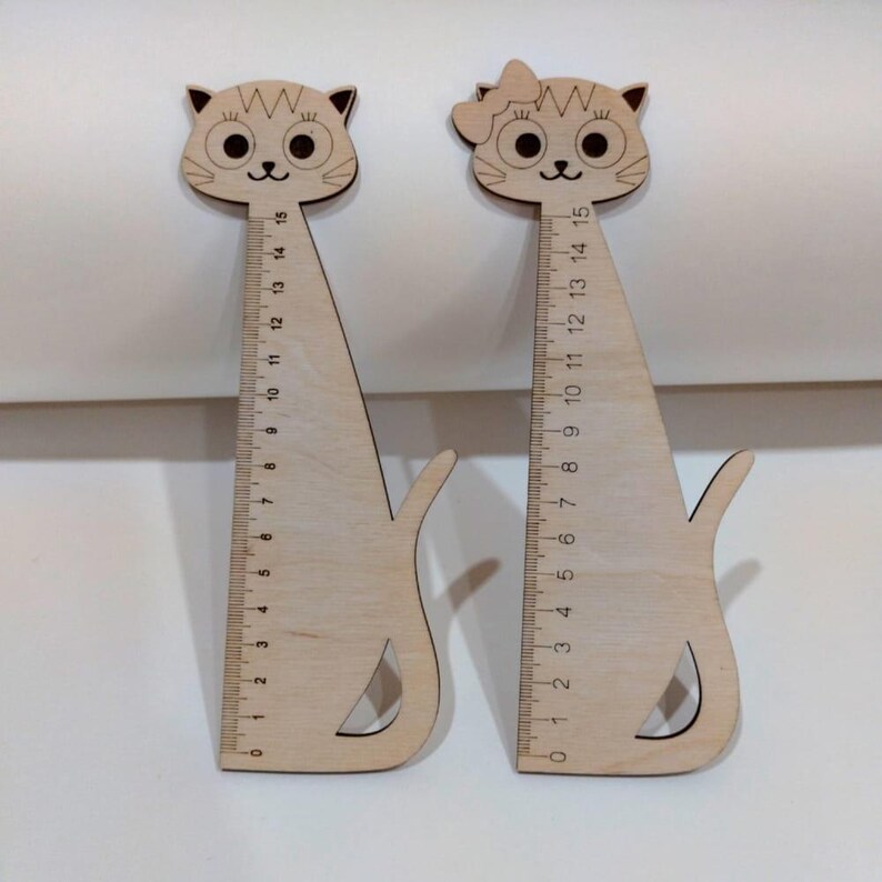 Laser Cut Cute Cat Shape Ruler SVG, DXF, CDR File - Etsy