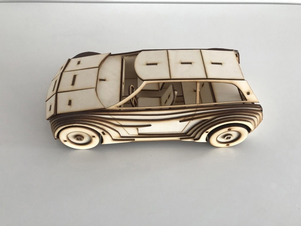 Laser Cut Wooden Toy Car 3mm CDR, PDF, SVG, Dxf, Ai - Etsy
