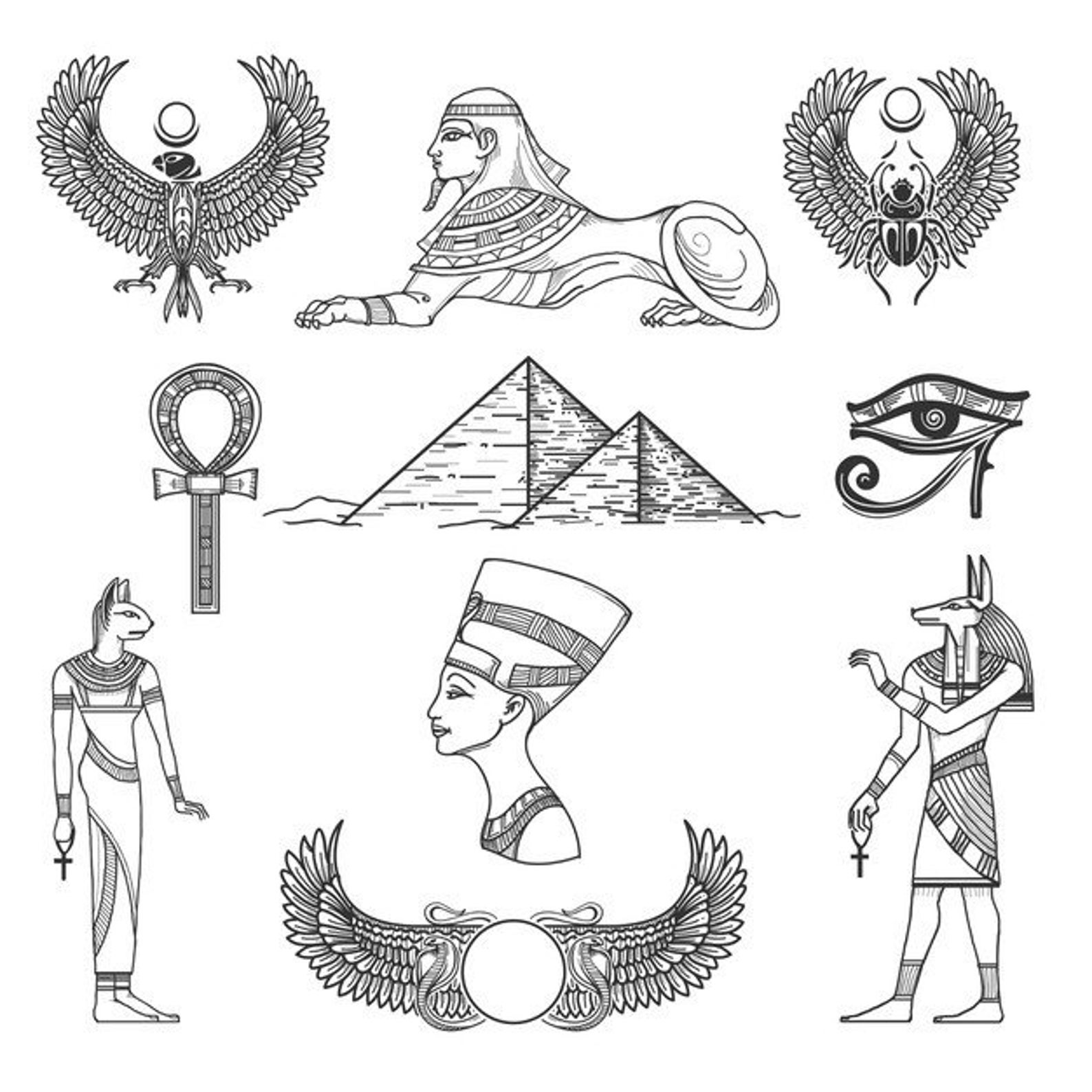 Egyptian Motifs DXF File - Etsy