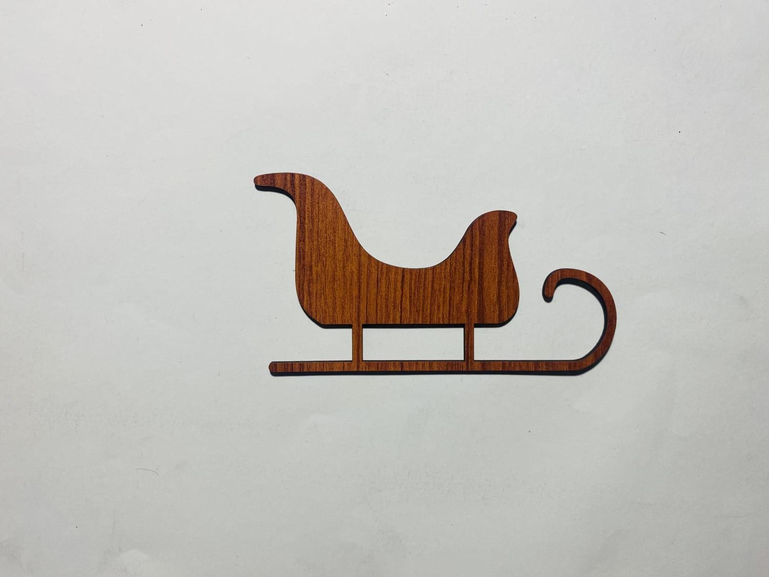 Laser Cut Sleigh Cutout Unfinished Wood Holiday Christmas Decor CDR ...