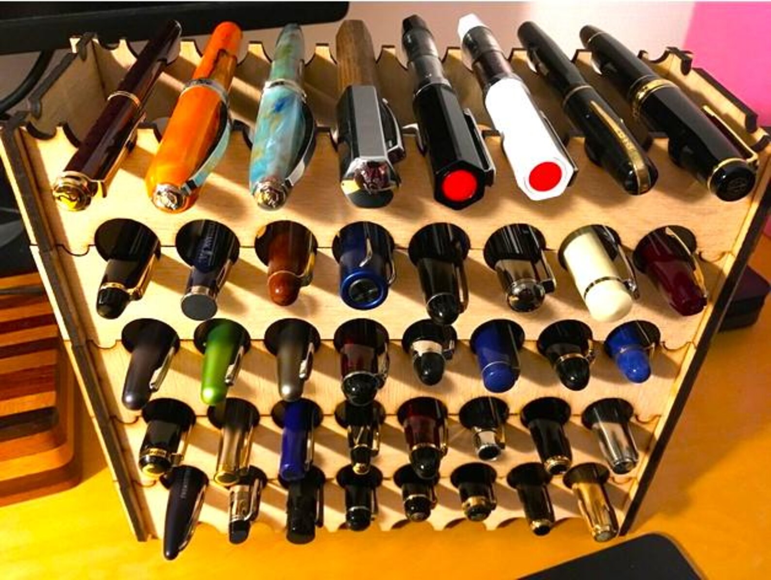Laser Cut Stackable Pen Holder Display Stand DXF File - Etsy