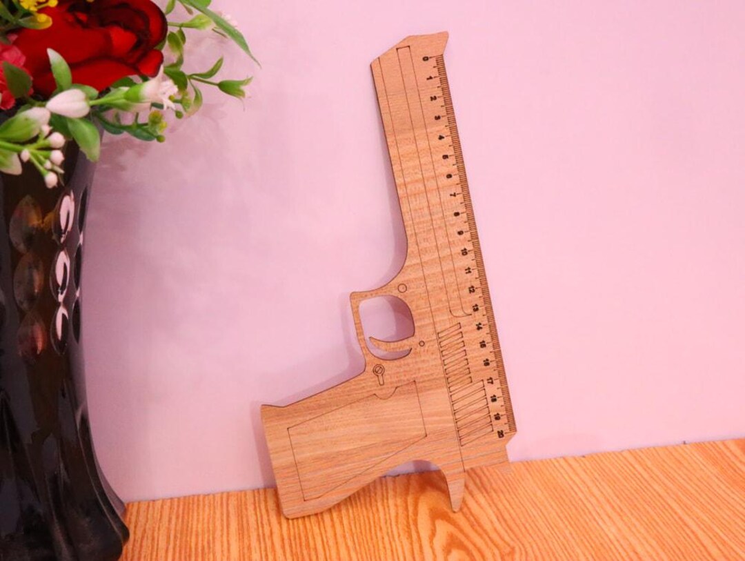 Laser Cut Gun Shape Ruler SVG, DXF File - Etsy