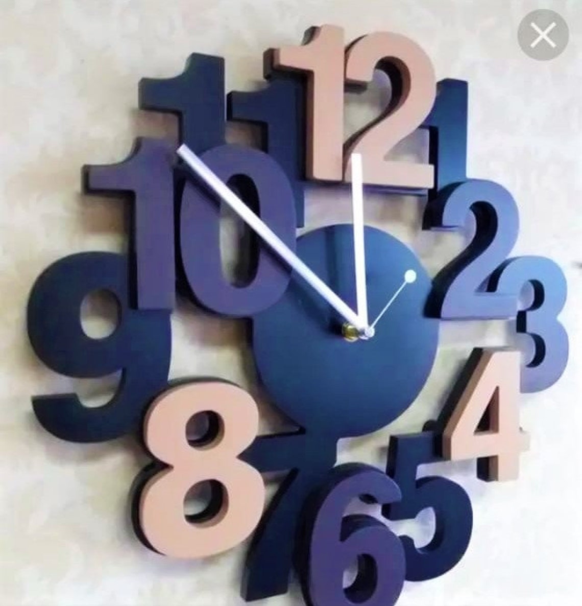 Laser Cut Contemporary Wall Clock With Bold Numbers CDR, SVG, DXF - Etsy