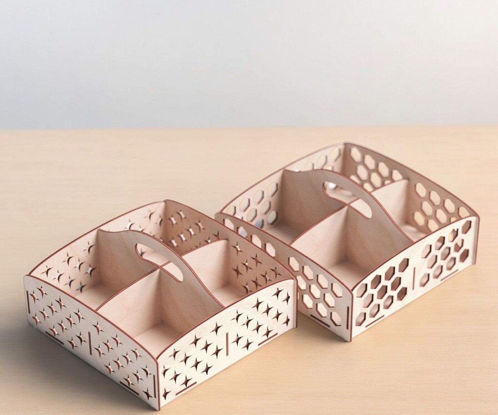 Laser Cut Wood Honeycomb Pattern Snack Tray File 3mm Ai, CDR, DXF, PDF ...