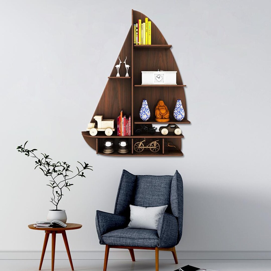 Laser Cut Boat Shelf Home Decor Ship Wooden Wall Shelf SVG, CDR File - Etsy