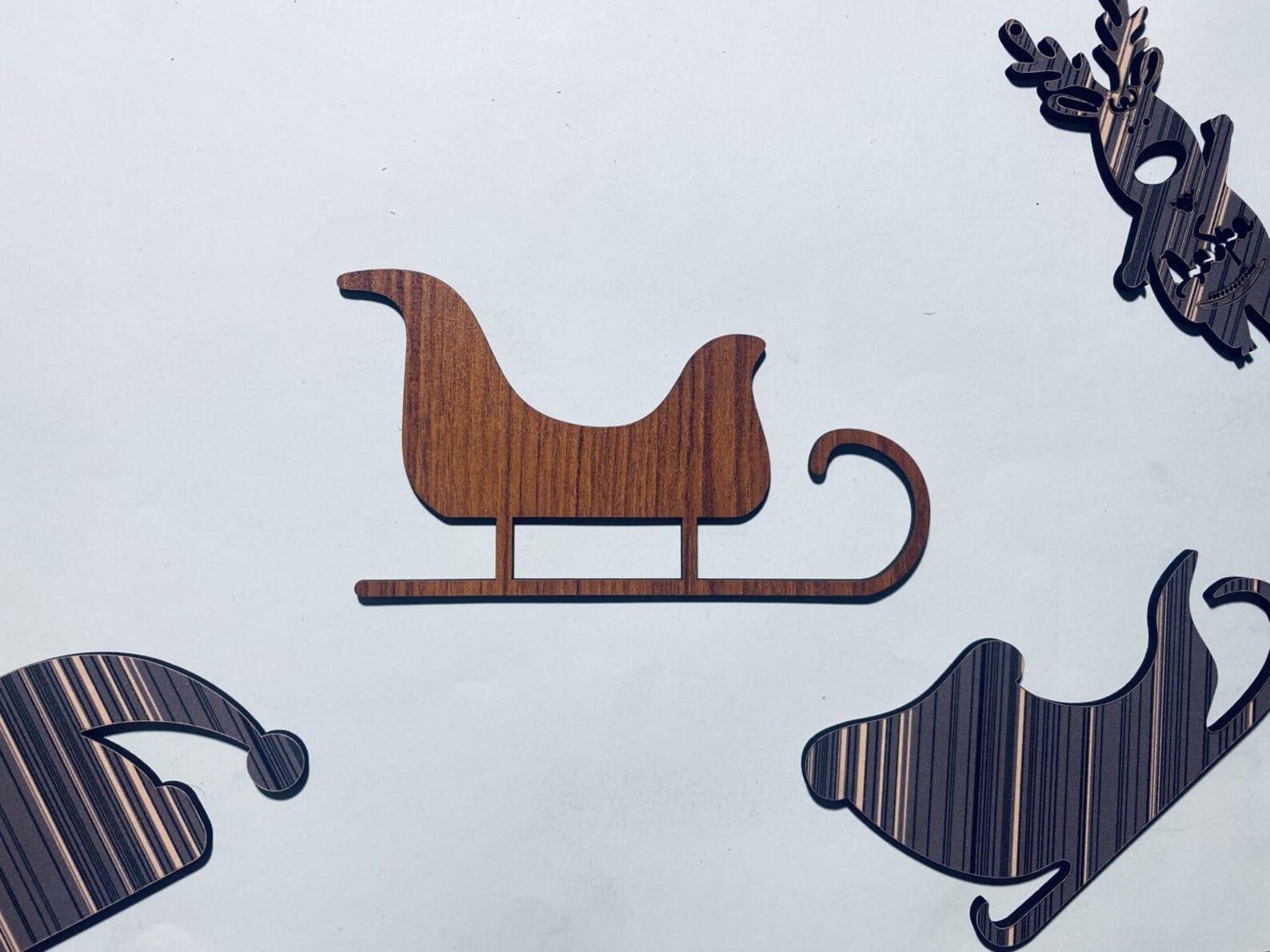 Laser Cut Sleigh Cutout Unfinished Wood Holiday Christmas Decor CDR ...