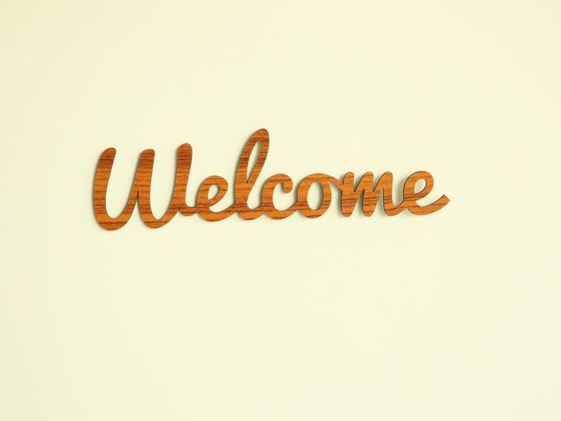 Laser Cut Wooden Welcome Sign CDR, DXF, Ai - Etsy
