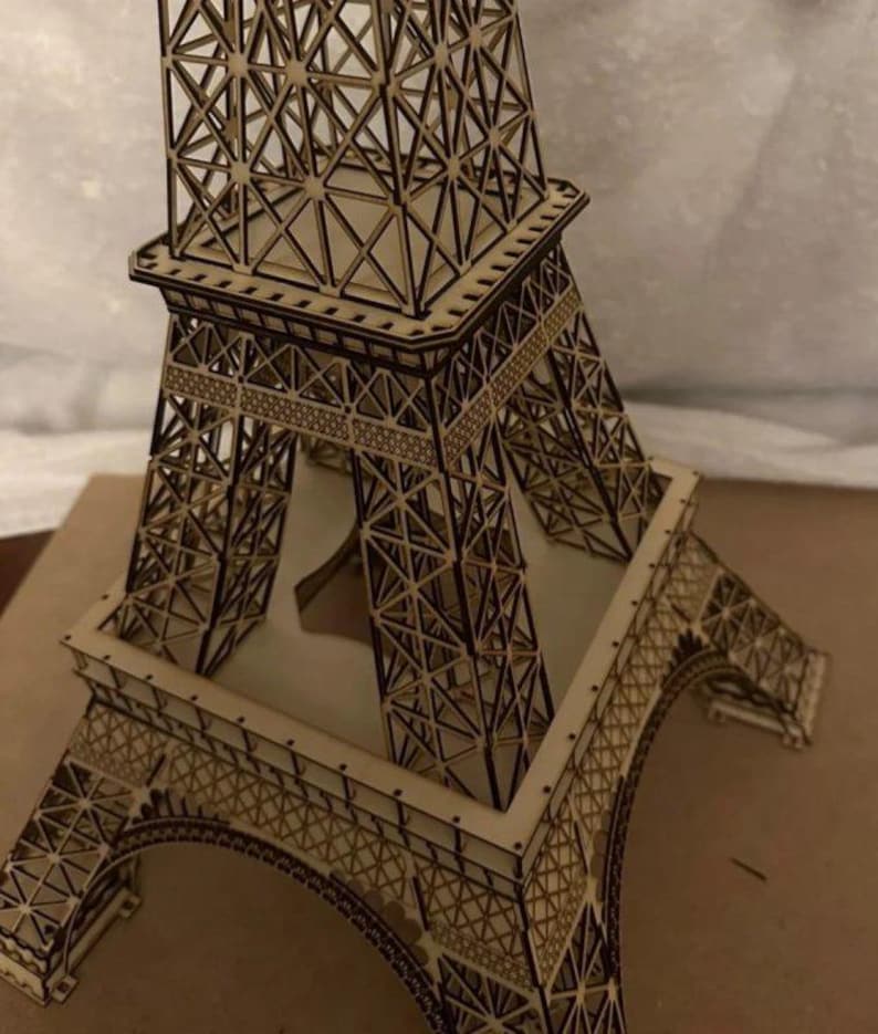 Laser Cut Eiffel Tower 3D Model 1.50mm SVG File - Etsy