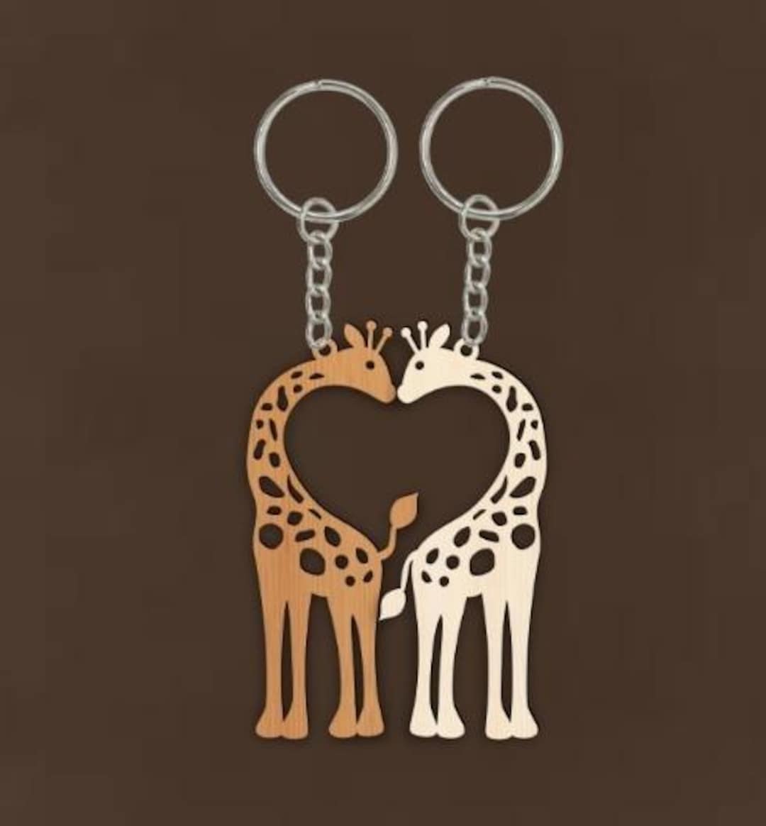 Laser Cut Giraffe Keychain SVG, CDR File - Etsy