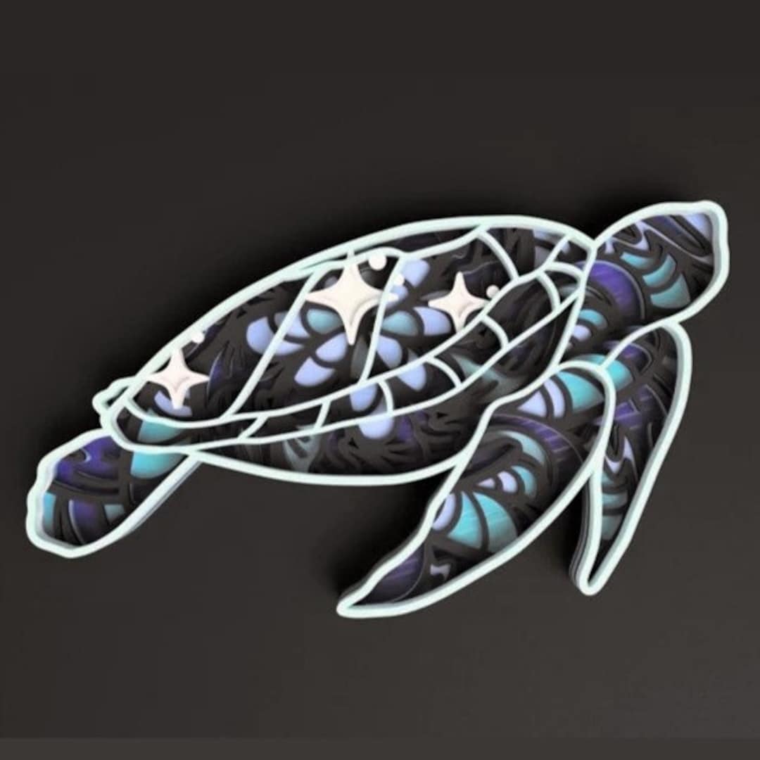 Laser Cut Layered Sea Turtle SVG File - Etsy