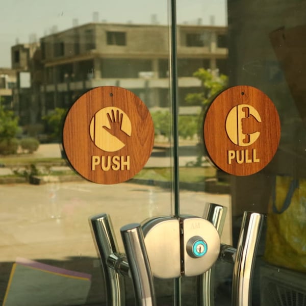 Buy Push Pull Stickers Online In India - Etsy India