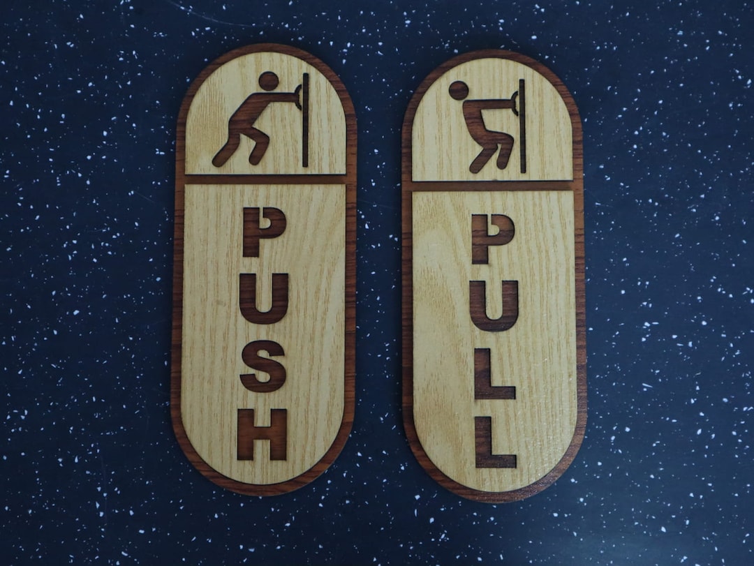 Laser Cut Push Pull Door Signs CDR, DXF, SVG, Ai, Pdf - Etsy