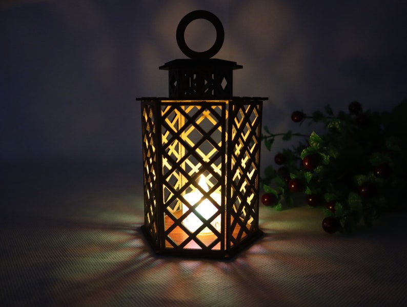 Laser Cut Wood Decorative Candle Lantern Candleholder 3mm CDR, DXF, SVG ...