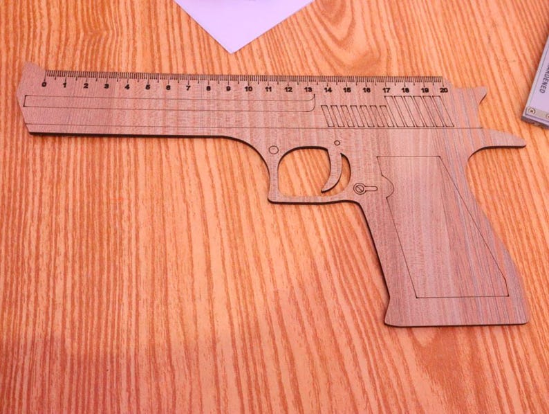 Laser Cut Gun Shape Ruler SVG, DXF File - Etsy