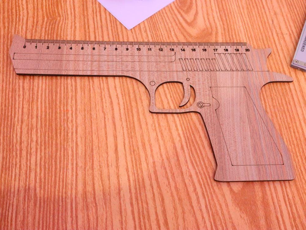 Laser Cut Gun Shape Ruler SVG, DXF File - Etsy